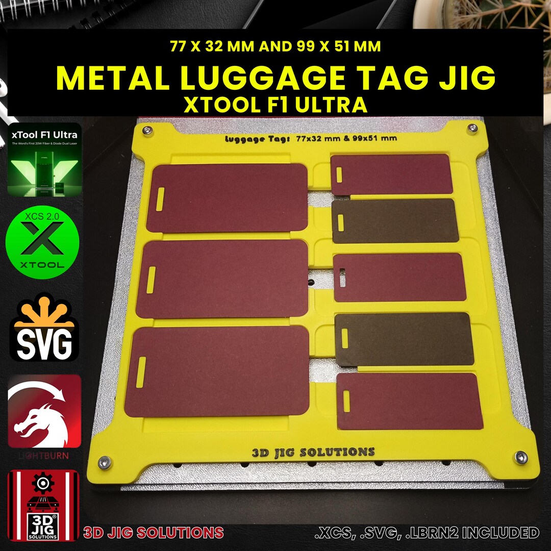 Xtool F1 Ultra Luggage Tag Jig | Laser Engraving Jig for Anodized ...