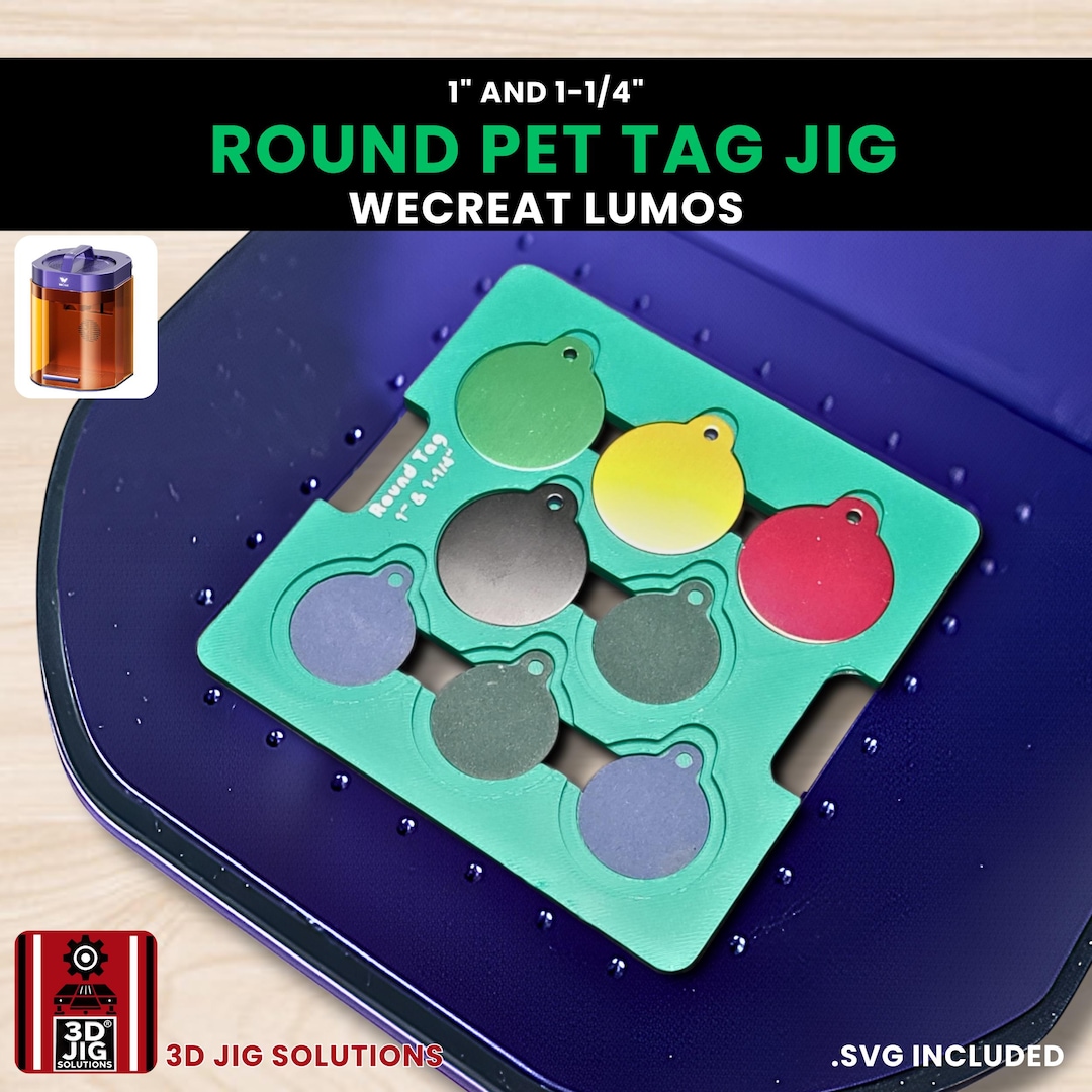 WeCreat Lumos Pet Tag Jig: 3D-geprint uitlijnhulpmiddel, SVG-bestand - Etsy Nederland
