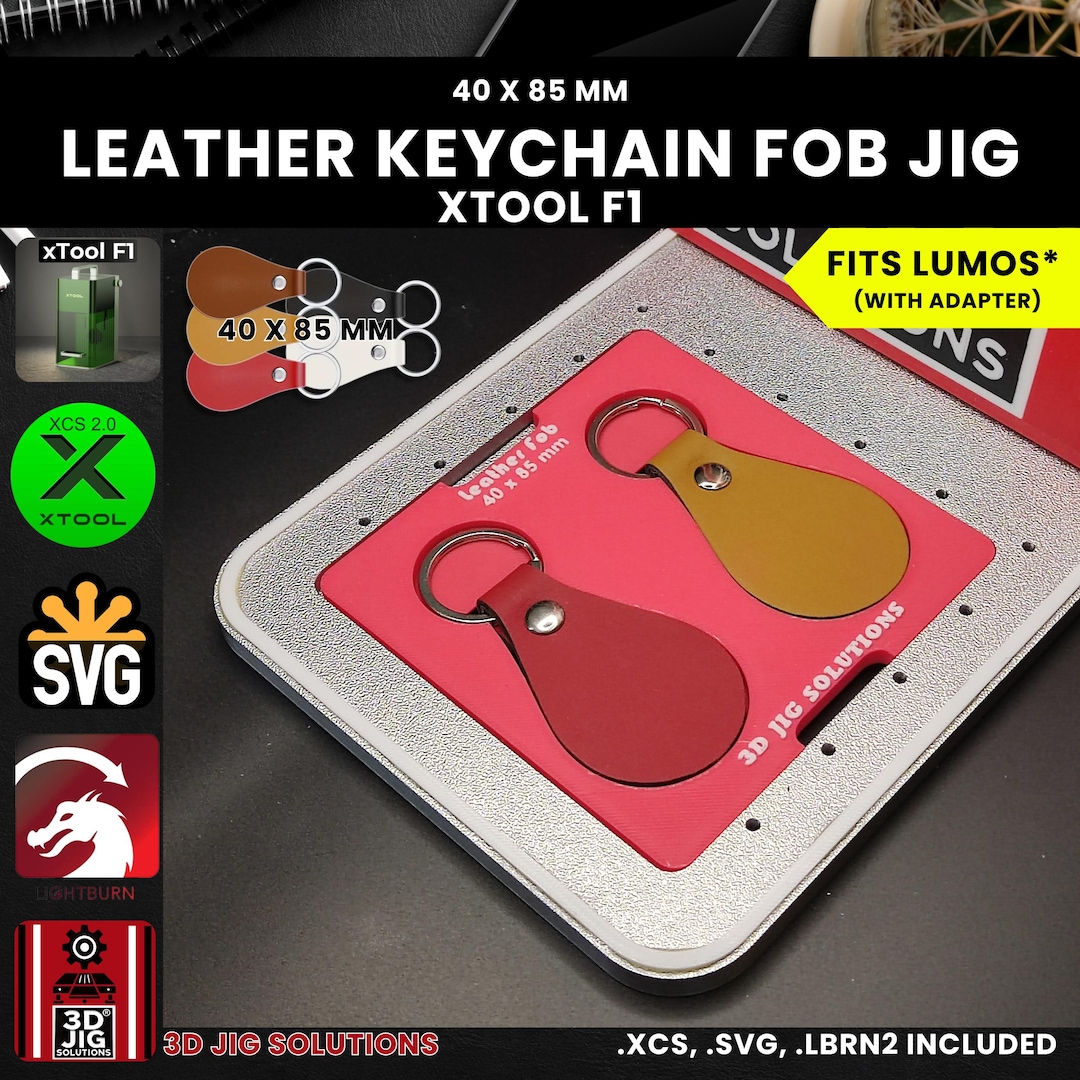 Xtool F1 Leather Keychain Laser Engraving Jig: PU Key Fob Alignment ...