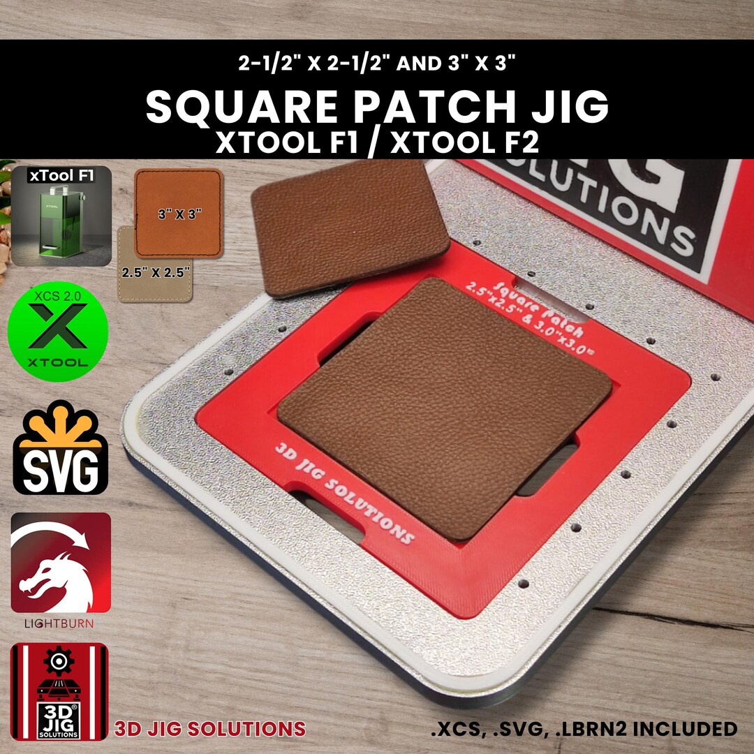 Xtool F1 & F2 Square Leather Hat Patch Engraving Jig | Laser Alignment Fixture | Fits 2 Sizes - Etsy