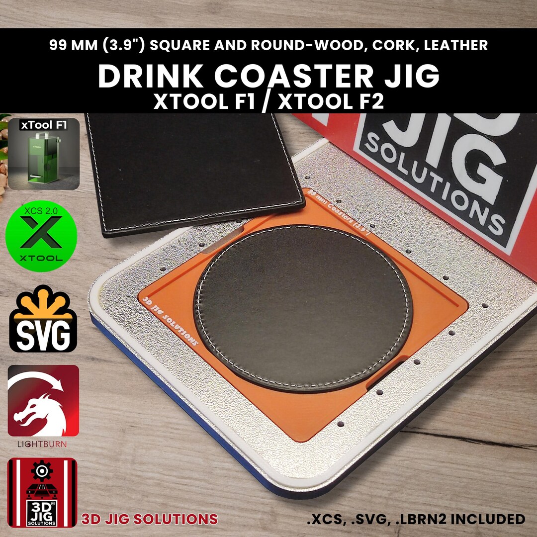 Xtool F1 & F2 Coaster Laser Engraving Jig: 3.9" Round and Square | Wood ...
