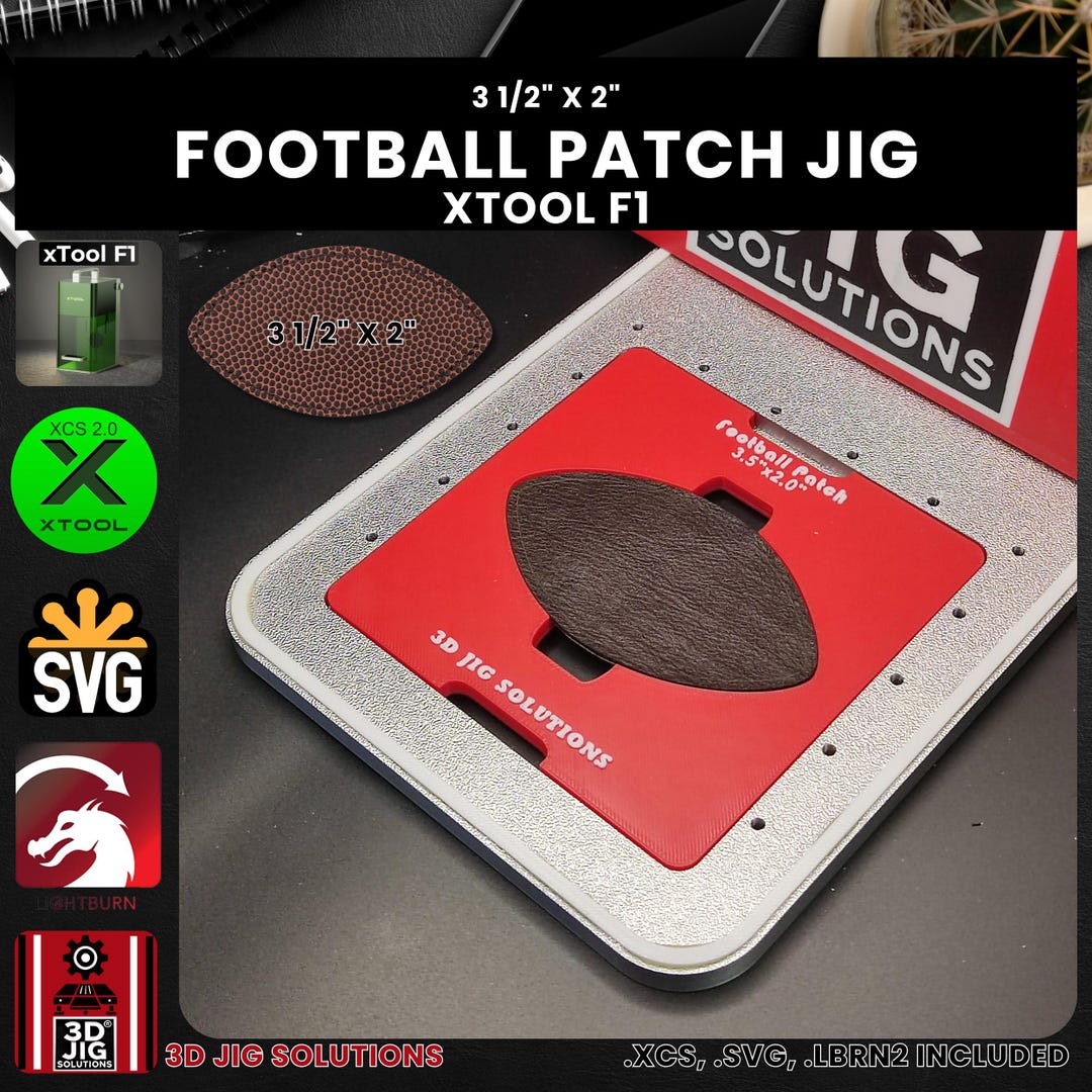 Xtool F1 Hat Patch Jig | Laser Engraving Jig for Football Leather Hat Patches, Laserable ...