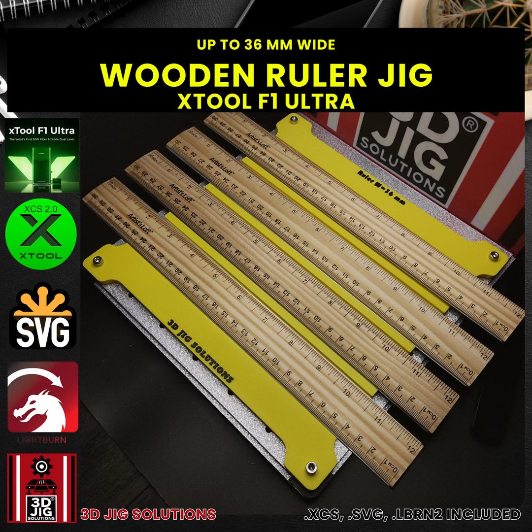 Xtool F1 Ultra Wood Ruler Jig | Laser Engraving Jig for School Rulers ...