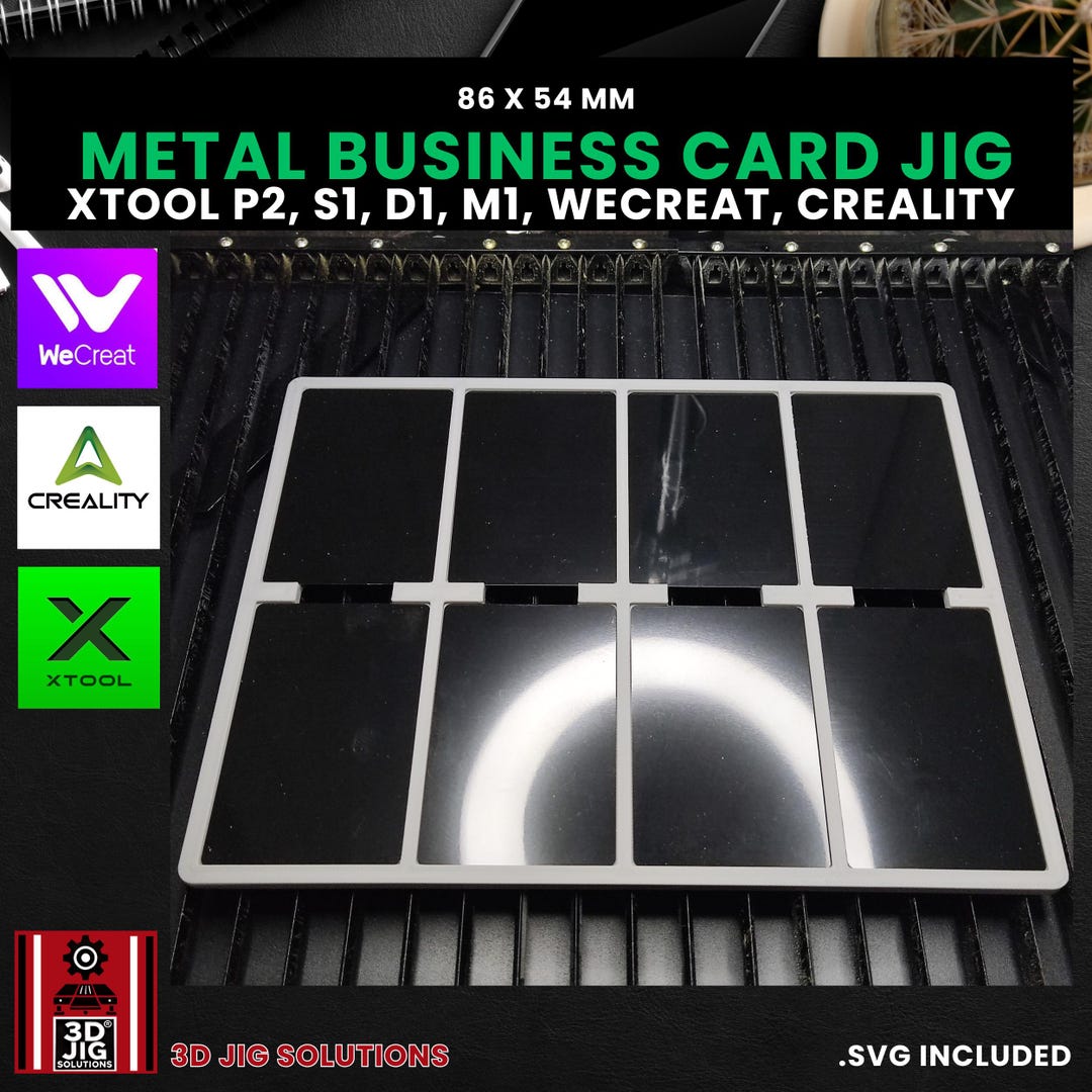 Diode & CO2 Laser Jig | Metal Business Cards, Anodized Aluminum Cards ...