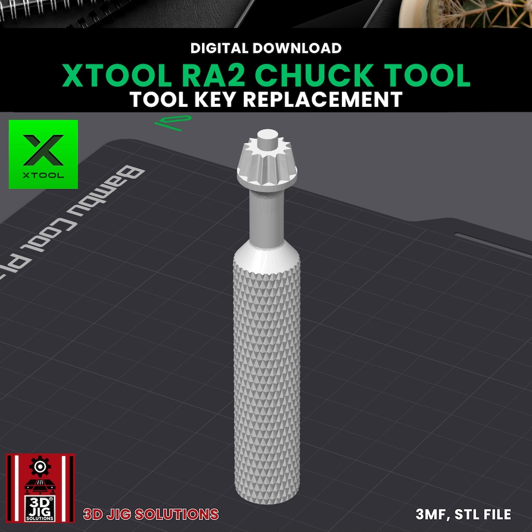 Xtool RA2 Rotary Chuck Tool STL File: 3D Printable Chuck Key (digital ...
