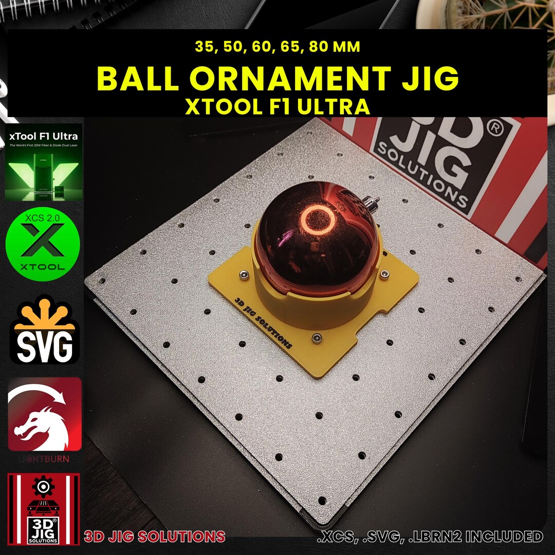 Xtool F1 Ultra Ball Ornament Jig | Christmas Ornaments Engraving Jig ...