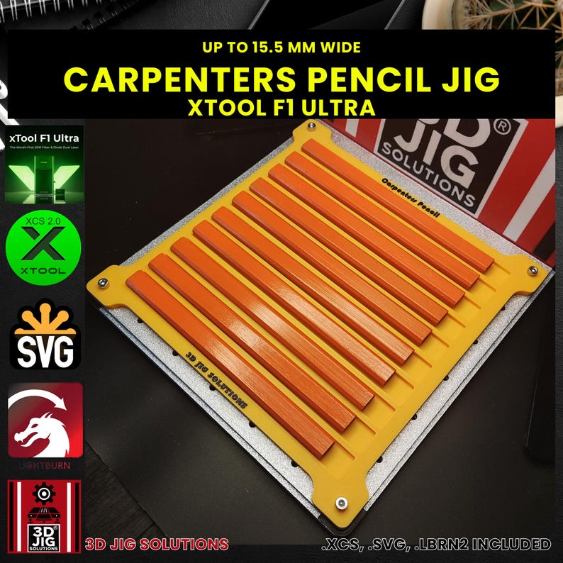Xtool F1 Ultra Carpenters Pencil Jig | Laser Engraving Jig for Builder ...