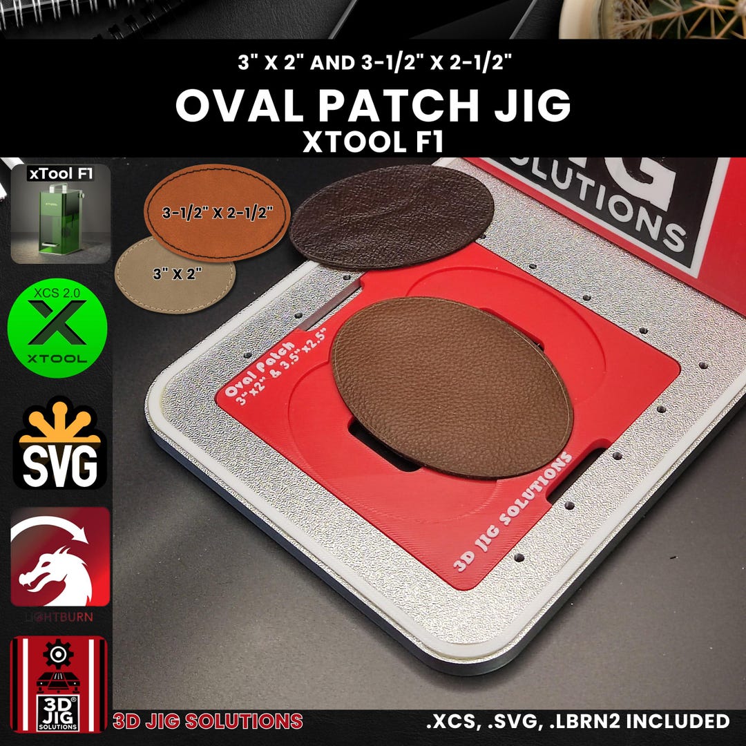 Xtool F1 Laser Jig | Oval Leather Hat Patches | Laser Engraving Jig for Laserable Leatherette ...