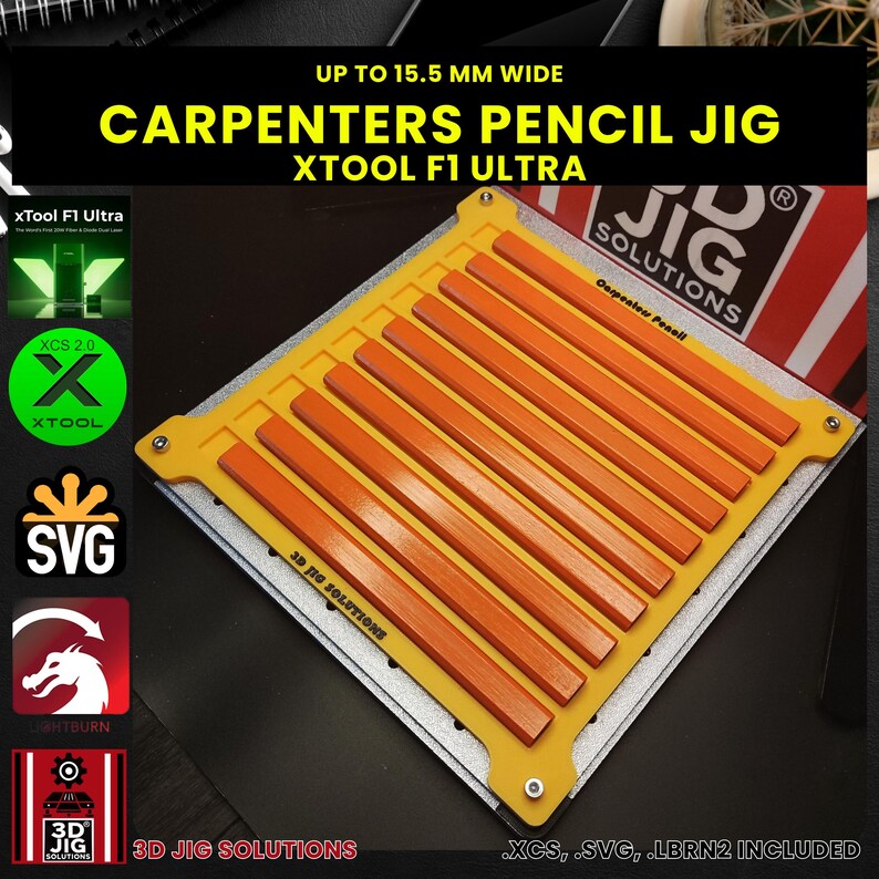 Xtool F1 Ultra Carpenters Pencil Jig | Laser Engraving Jig for Builder ...