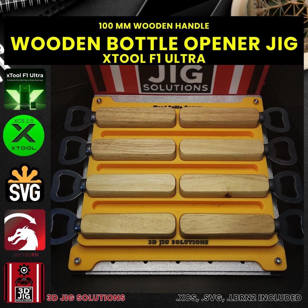 Xtool F1 Ultra Wood Bottle Opener Jig | Laser Engraving Jig Bottle Openers With 100mm Wood ...