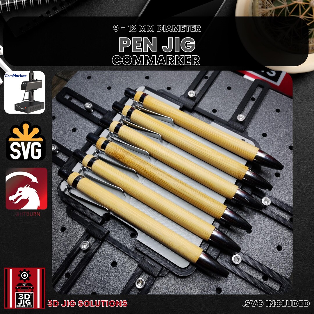 Commarker Pen Jig Laser Engraving Fixture for Bamboo & Laserable Pens ...