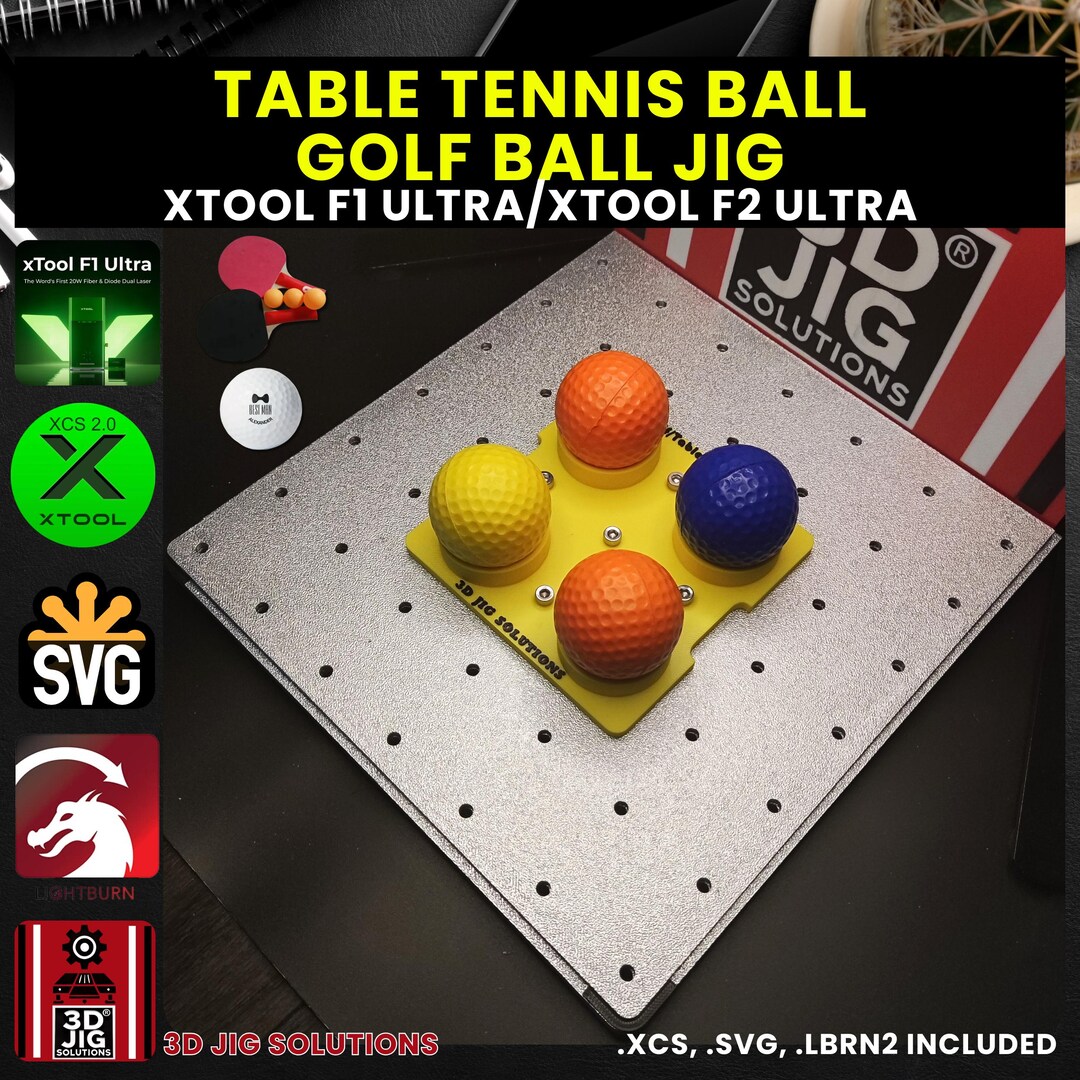 Xtool F1 Ultra & F2 Ultra Golf Ball Laser Engraving Jig: Table Tennis ...