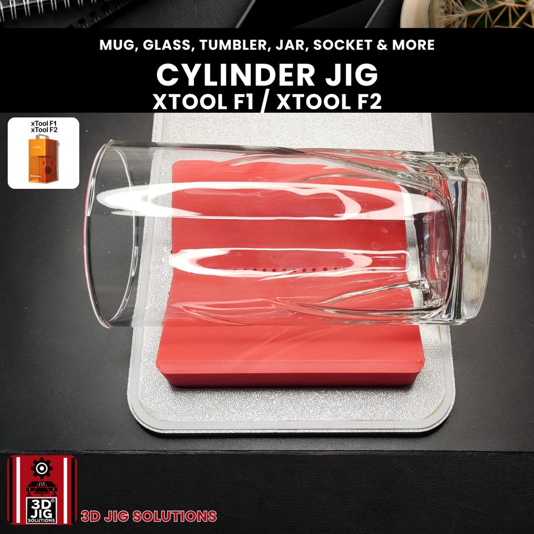 Xtool F1 & F2 Cylinder Laser Engraving Jig | Mug, Tumbler, Glass, Jar ...