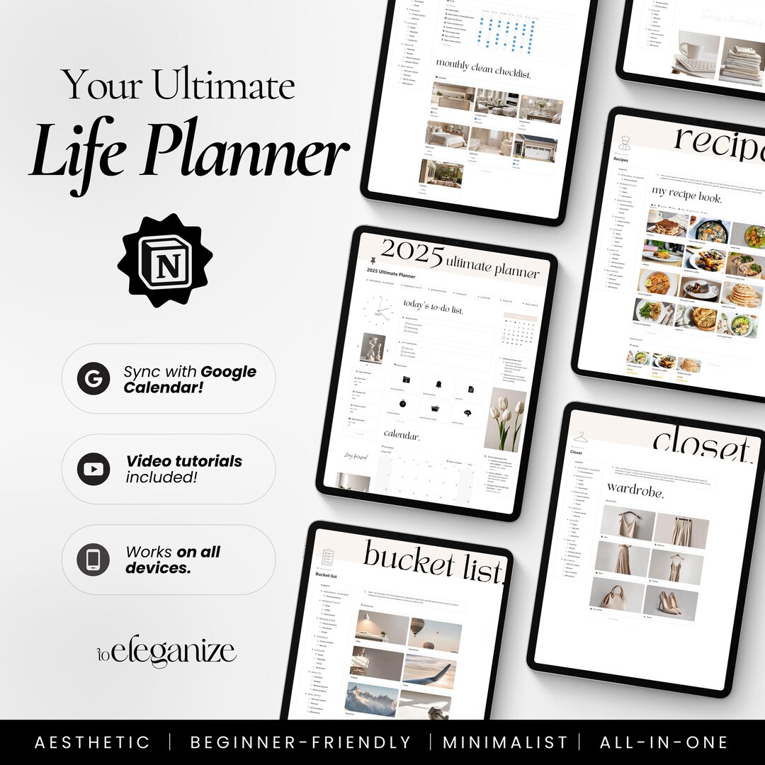 Ultimate Life Planner Notion Template | Digital Organizer for ...