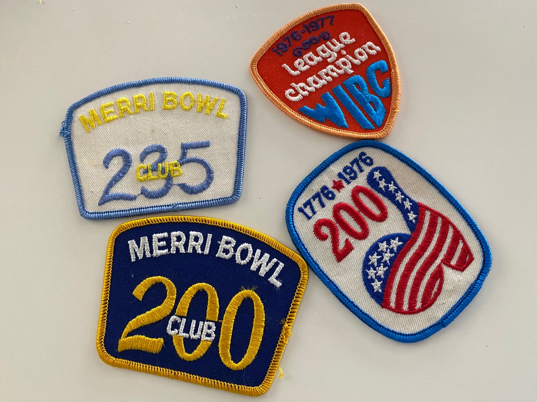 Lot of 4 Vintage 1970's Embroidered Bowling Patches -- RETRO -- FREE ...