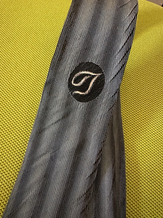 1960's Sharkskin Tie - Monogram J - MOD - Gem