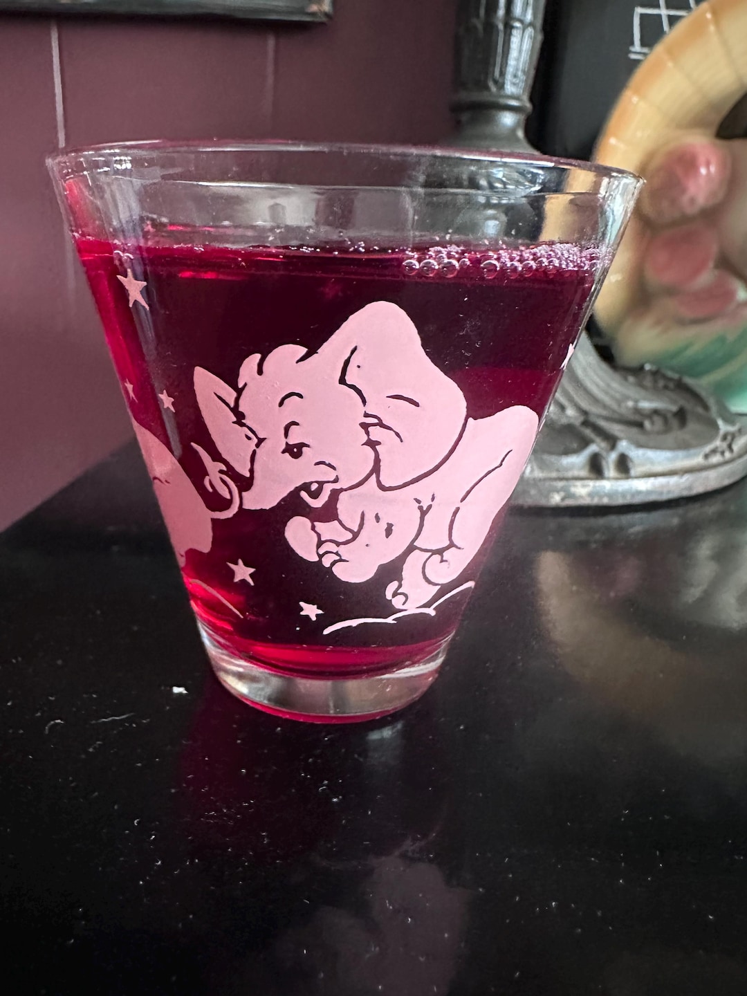 Vintage Hazel Atlas Pink Elephants Cordial-juice Glasses - Set of Three ...