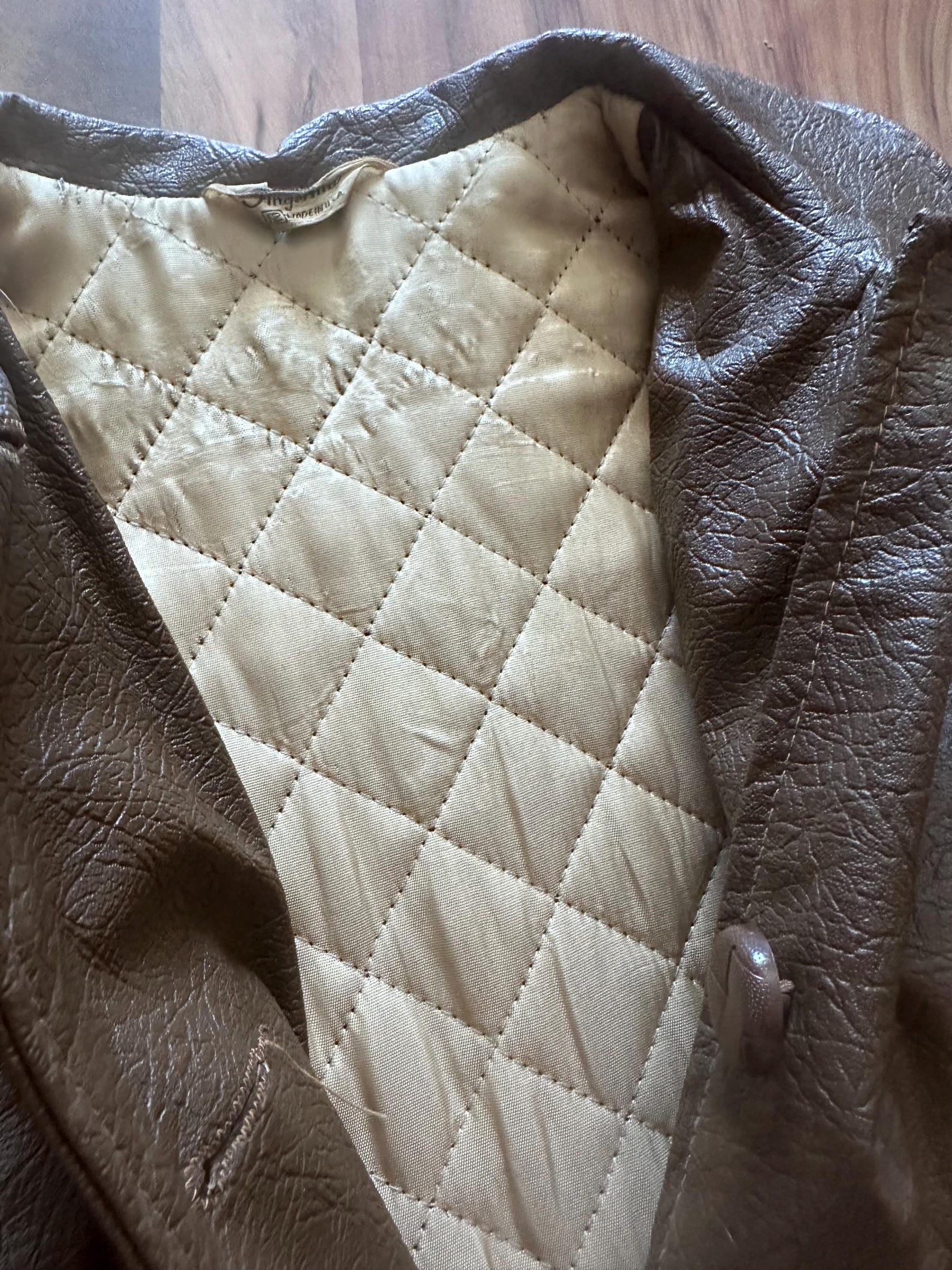 Vintage 70's Naugahyde Faux Leather Jacket With Peter Pan Collar Size M ...