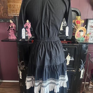 1950s Arizona Black Patio Dress | Western Rockabilly Goth | Navajo ...