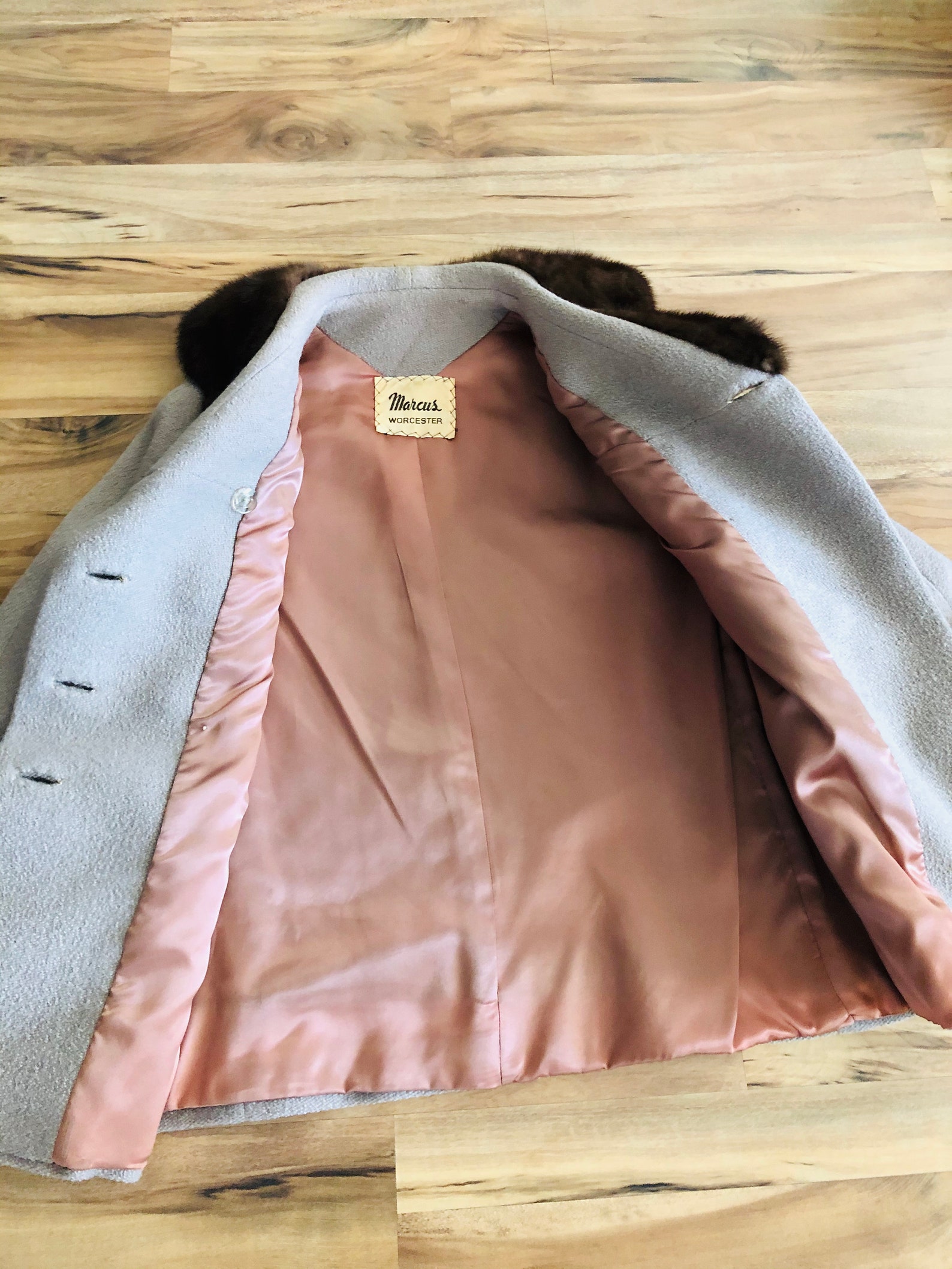 Vintage Nubby Wool Double Breasted Jacket With Mink Trim - Etsy