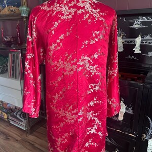 Vintage Red & Gold Embroidered Asian Tunic Top With Bell Sleeves - Free ...