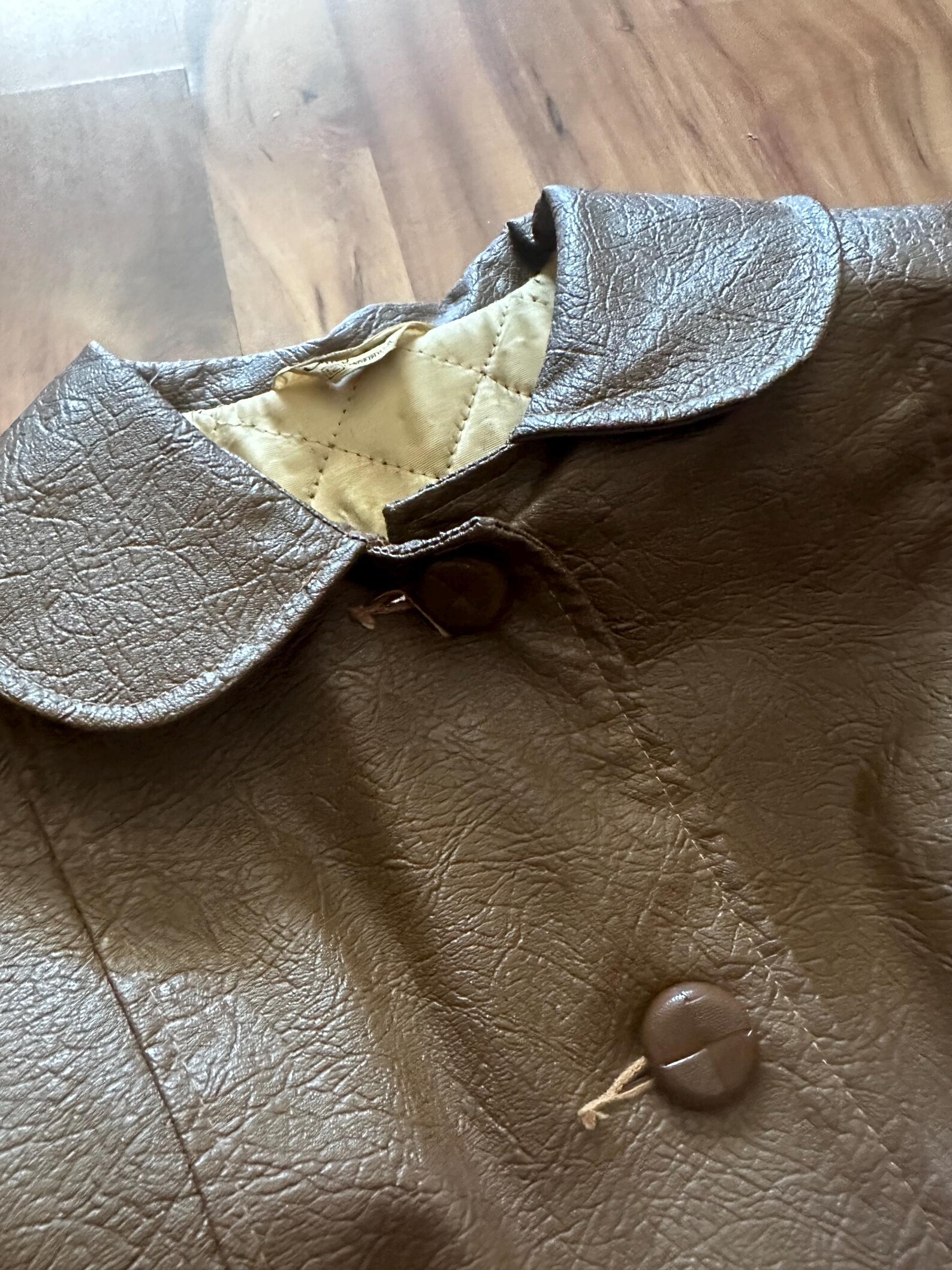 Vintage 70's Naugahyde Faux Leather Jacket With Peter Pan Collar Size M ...