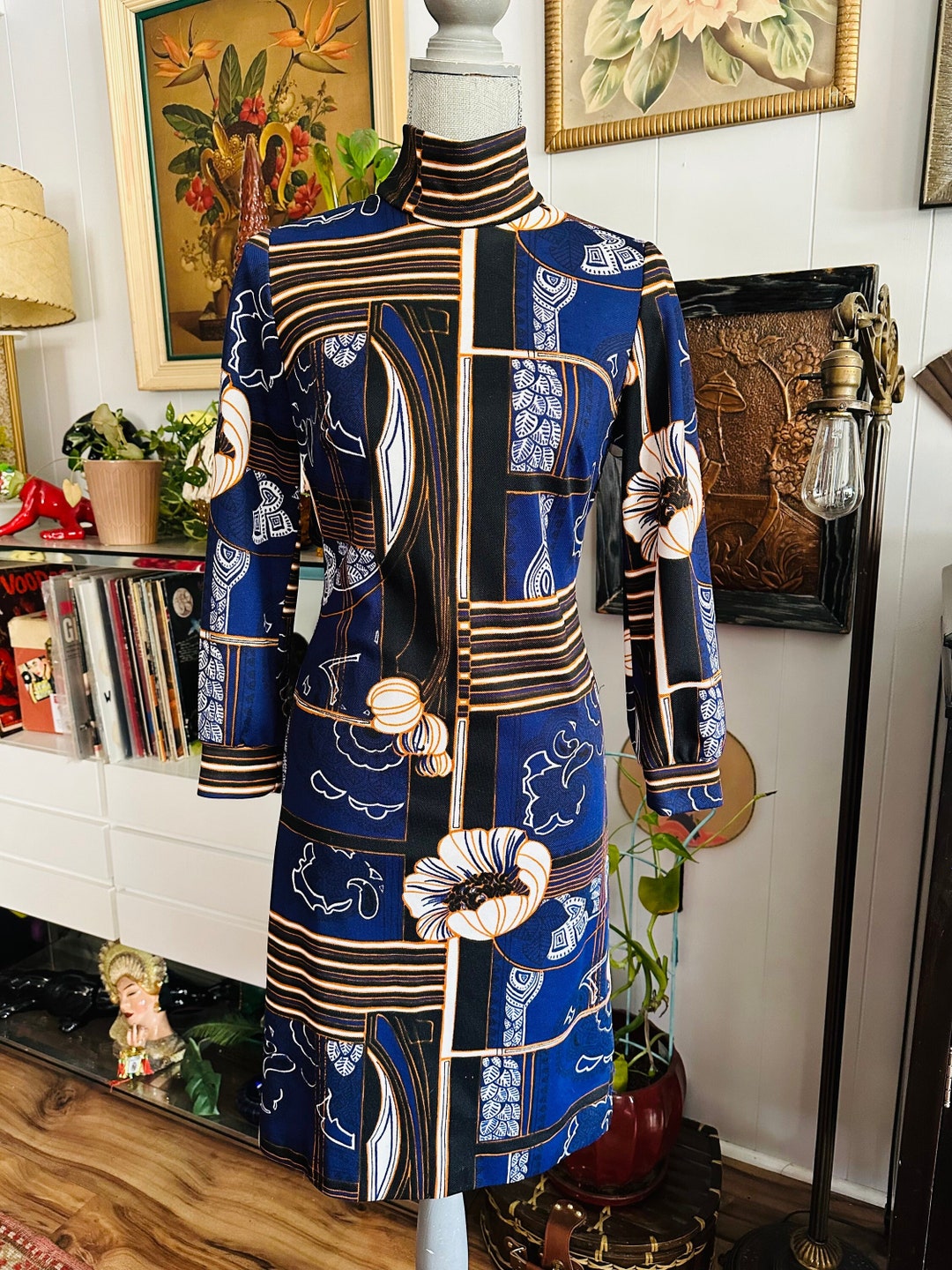 Vintage Edith Flagg Late 60's Early 70's Poppy Dress Polyester, Size S ...