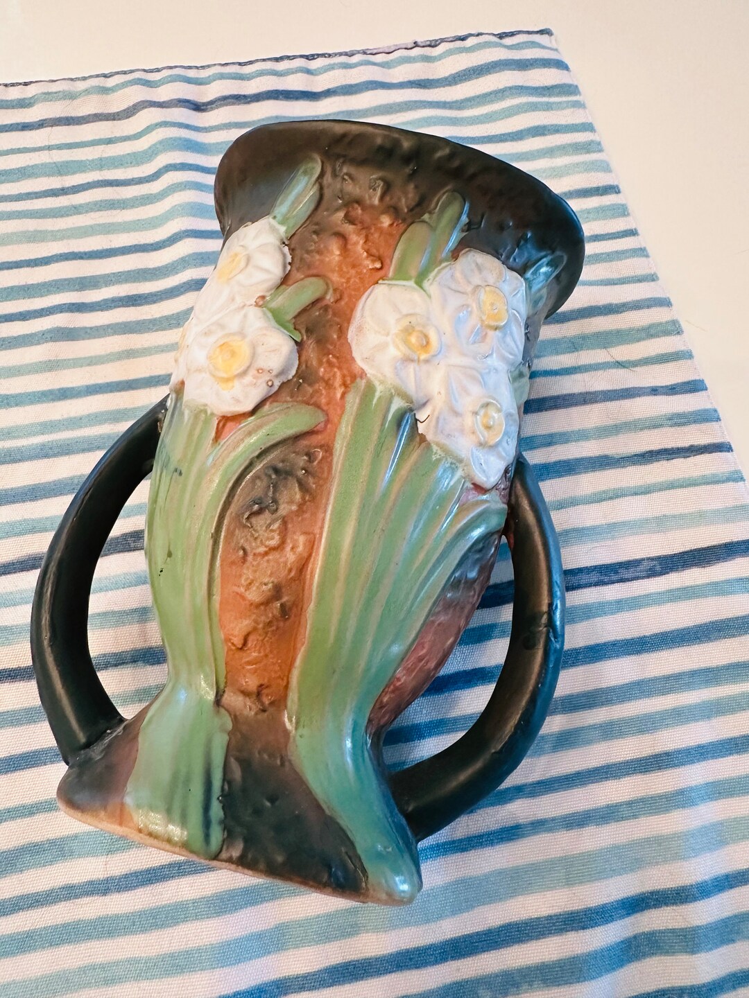 1930's Roseville Pottery Reproduction Vase Jonquil Pattern - Etsy