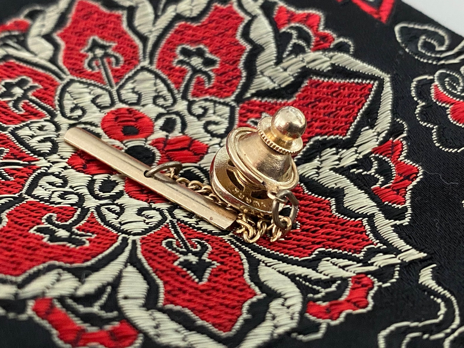 Men's Vintage Swank Gold Toned Tie Pin With Faceted Onyx - Etsy