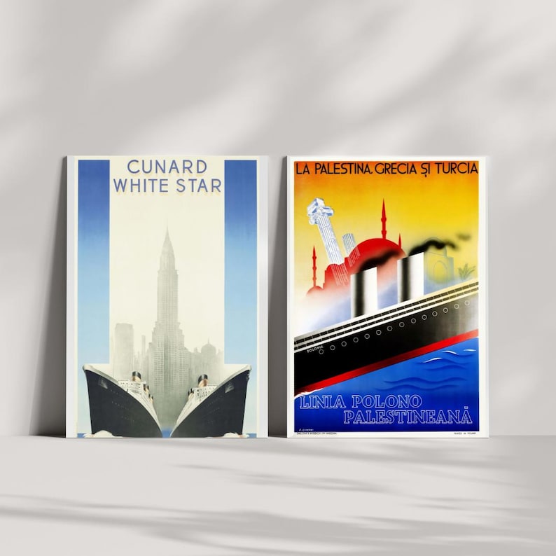 Vintage Cruise Ship Travel Poster Set: 200+ Retro Nautical Prints ...