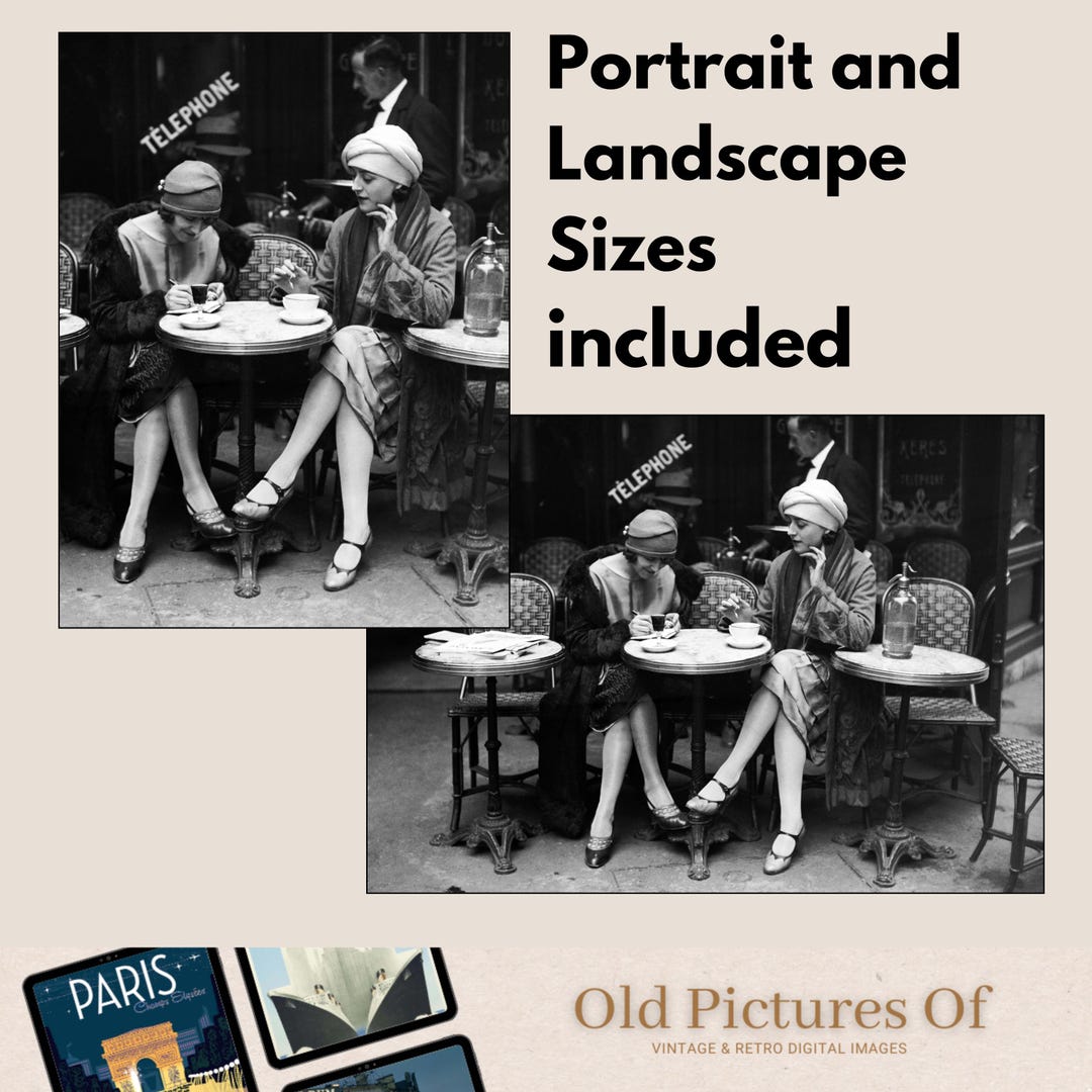 1920s Paris Café Scene Print | Vintage French Photography Wall Art ...