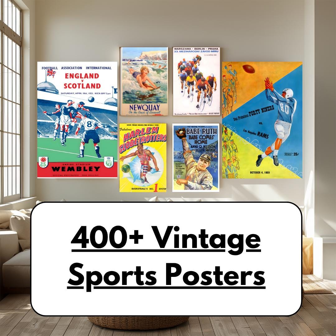 Vintage Sports Posters Collection | Over 400 High-res Digital Images of ...