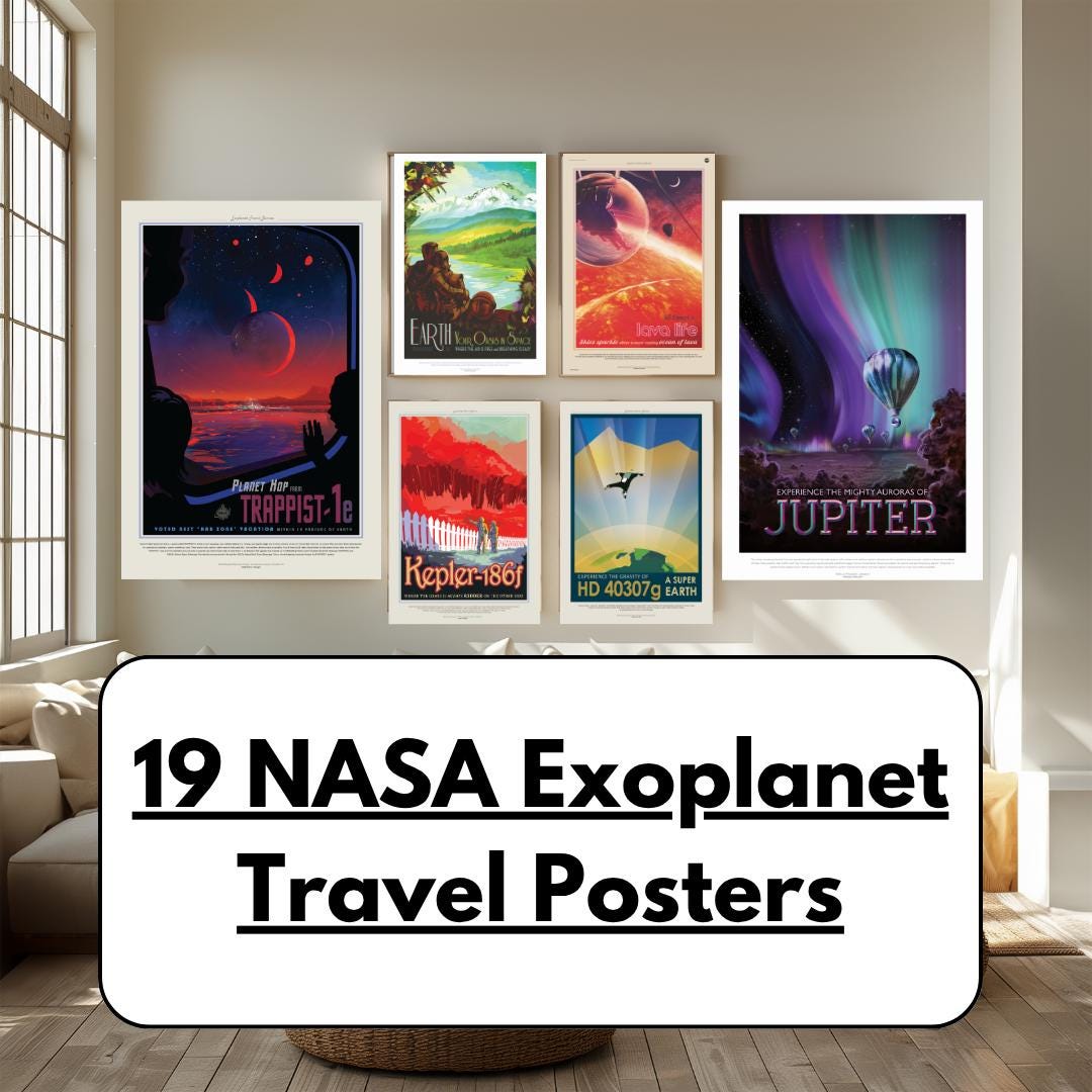 NASA Exoplanet Travel Posters, Retro Sci-fi Art Prints (digital ...