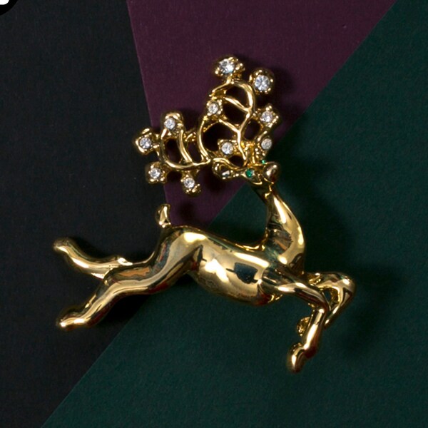 Deer Brooch - Etsy