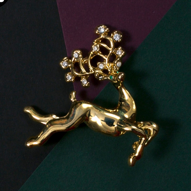 Deer Brooch - Etsy
