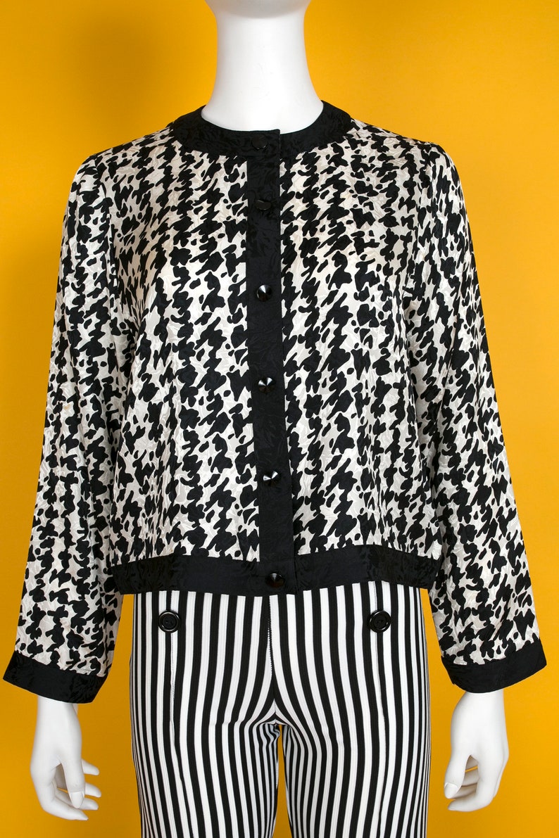 Cute Vintage 90s Black & White Abstract Print Classic Border | Etsy