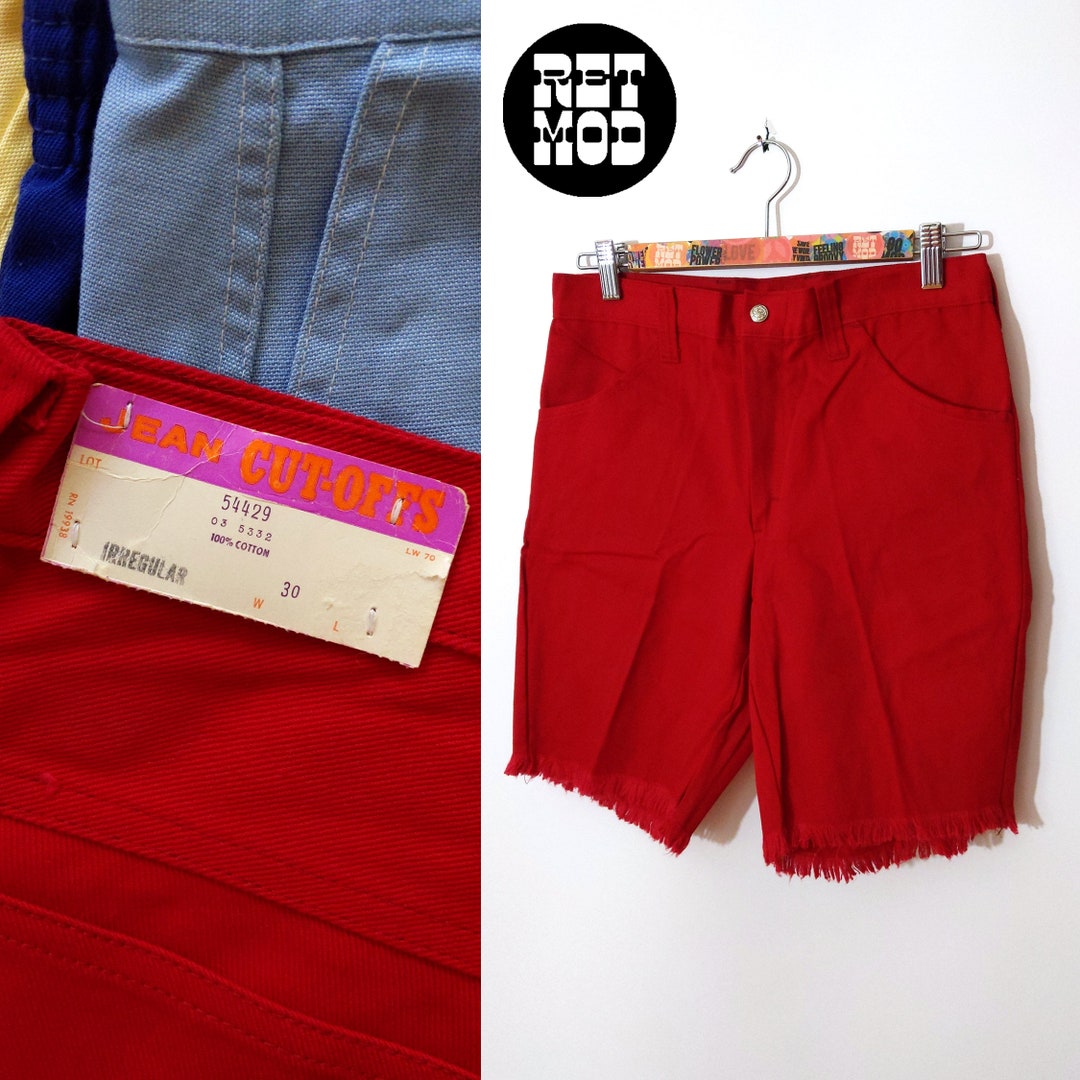 DEADSTOCK Fantastic Vintage 60s 70s Dark Red Jean Cutoff Shorts - Etsy
