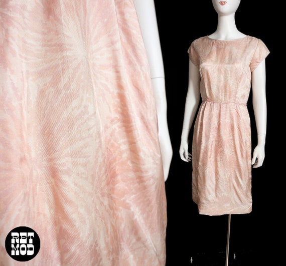 Lovely Vintage 50s 60s Light Pink Fireworks Pattern H… - Gem