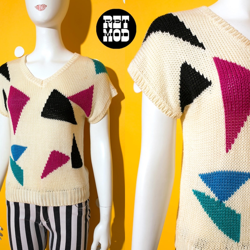 80s Triangle Sweater - Etsy