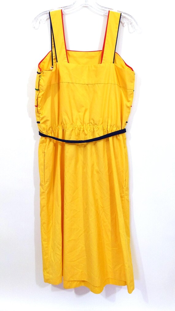 Large Vintage 70s 80s Yellow Primary Color Piping Cot… - Gem