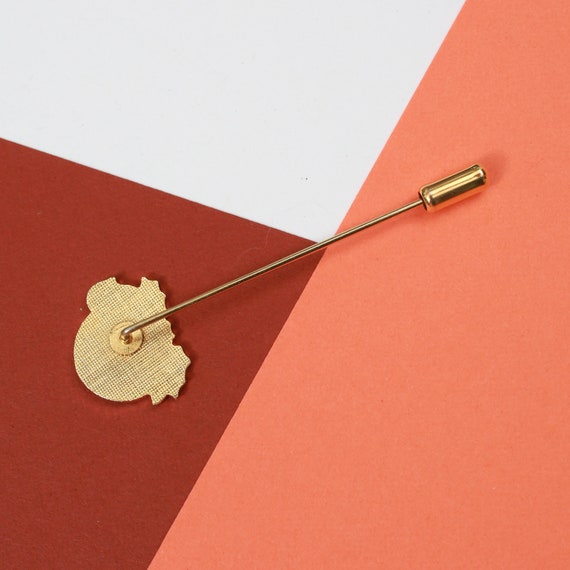 Adorable Vintage 70s 80s Cloissonne Turtle Hat Pin - Gem