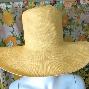 DEADSTOCK Incredible Vintage 60s 70s Pastel Yellow Tall Sun Hat - Etsy