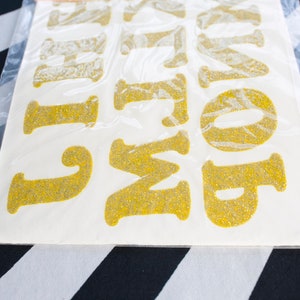 Iconic Vintage 70s Gold Glitter Cooper Style Font Iron-on Lettering ...