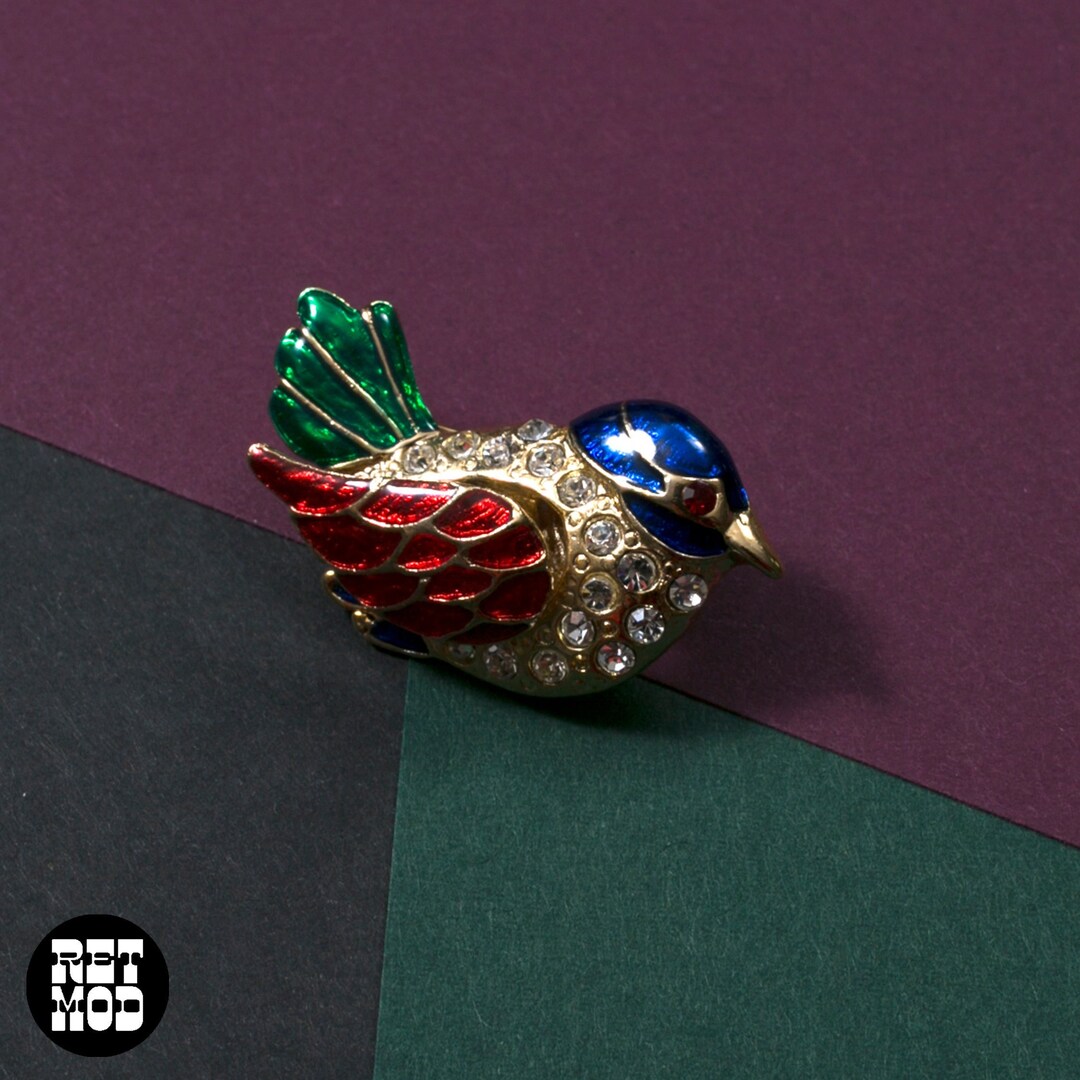 Adorable Little Vintage Bird Brooch With Movable Bobble Wing - Etsy