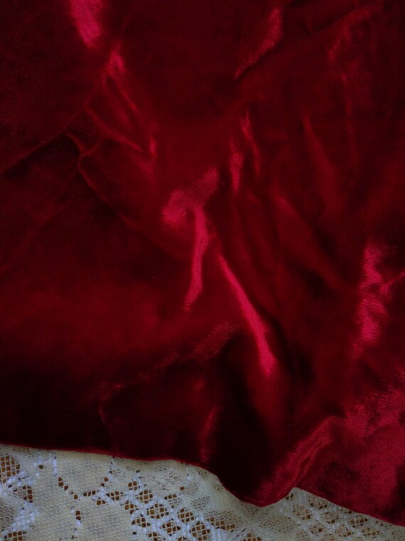 Sexy Slinky Vintage 70s Dark Red Crushed Velvet Cropp… - Gem