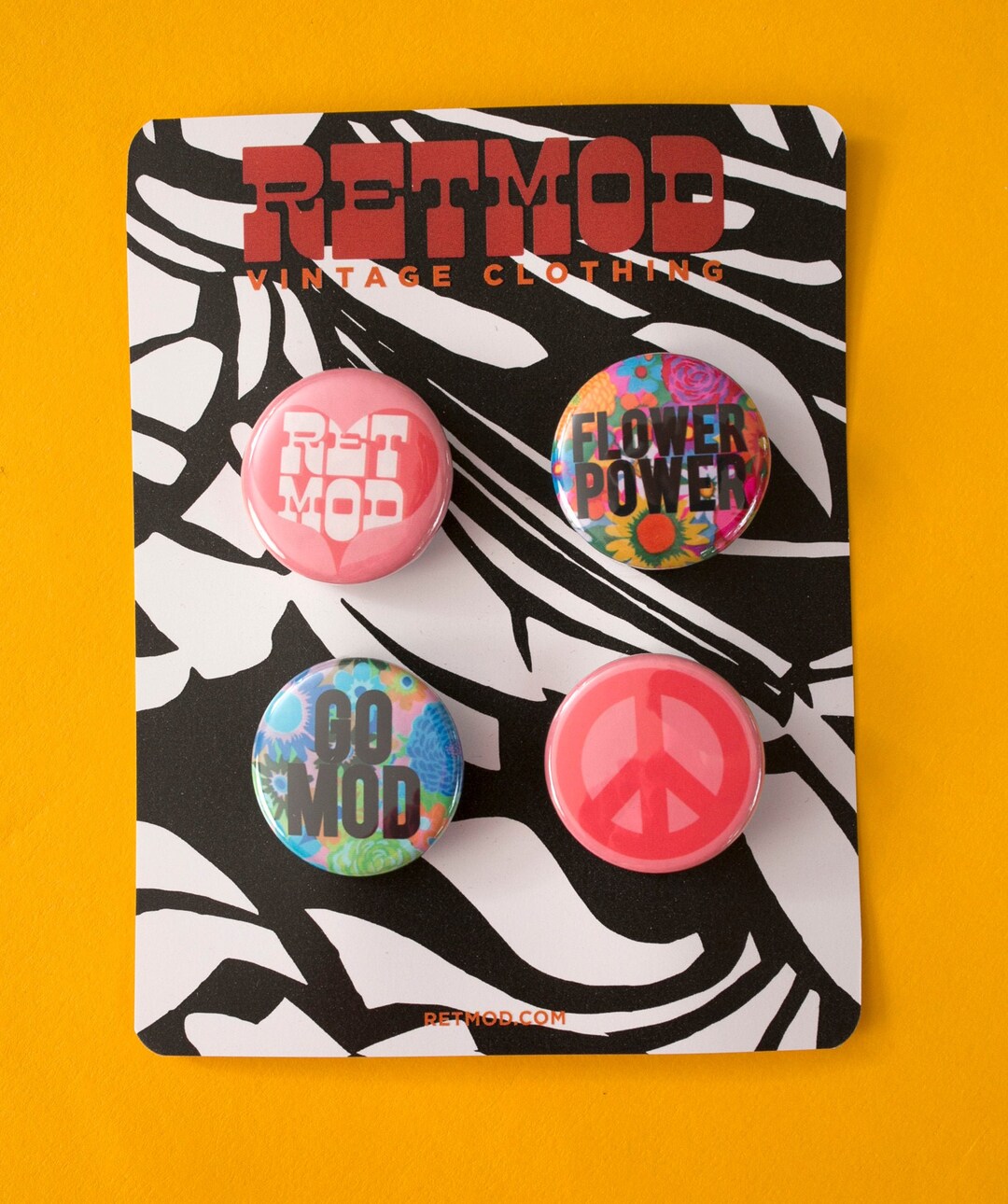RETMOD SPECIAL EDITION, Groovy 60s 70s Themed, Retro Inspired Buttons ...
