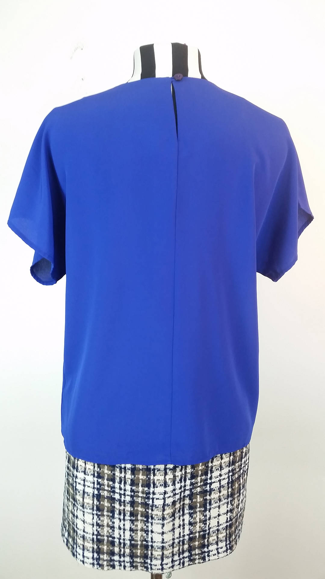 Perfect Basic Vintage 90s Blue Lightweight Blouse With Embroidered ...