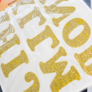 Iconic Vintage 70s Gold Glitter Cooper Style Font Iron-on Lettering ...