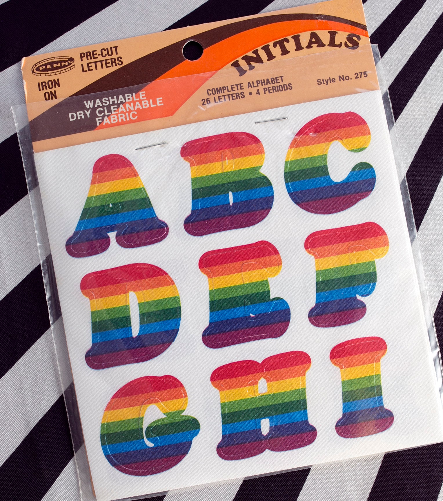 Iconic Vintage 70s Rainbow Cooper Style Font Iron-on Lettering Transfer ...