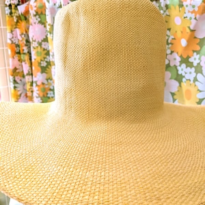 DEADSTOCK Incredible Vintage 60s 70s Pastel Yellow Tall Sun Hat - Etsy